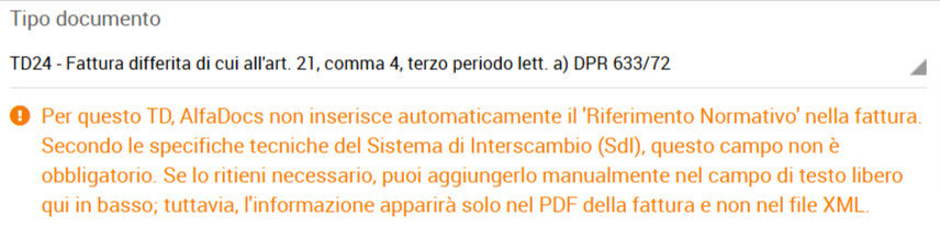 Nuovi Tipi Documento (TD) per le fatture elettroniche